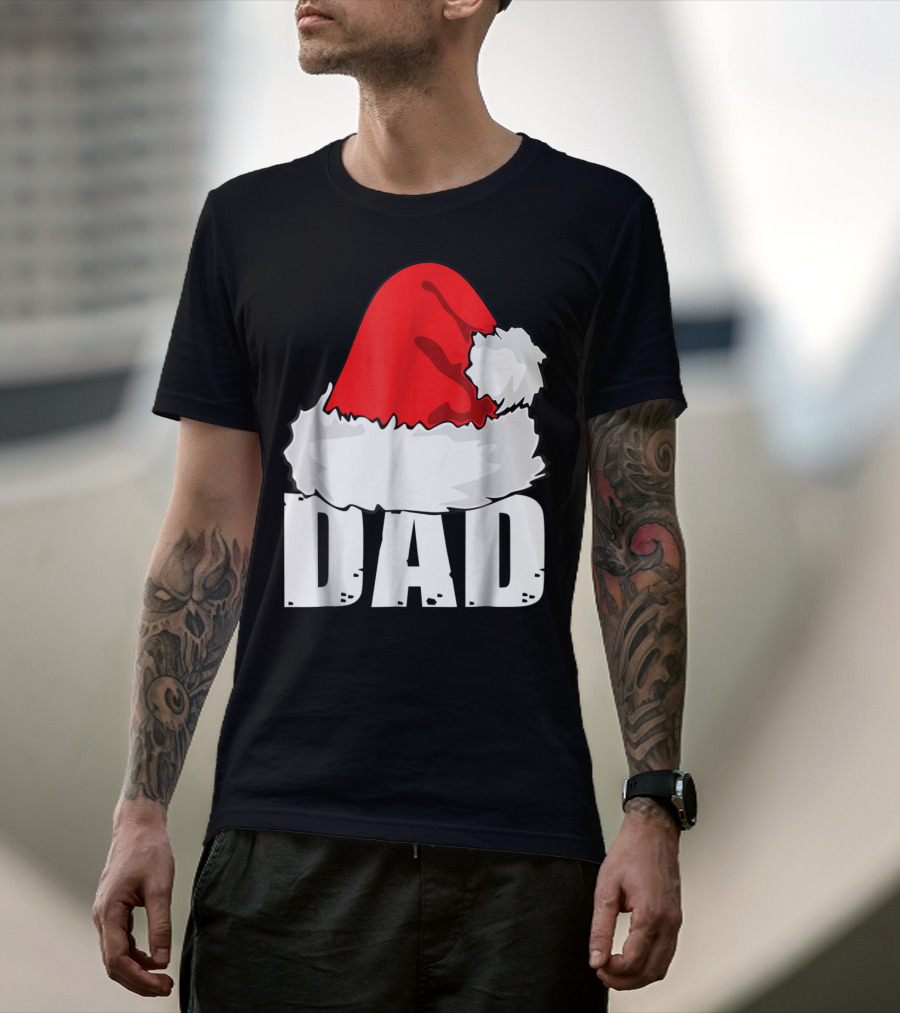 Dad Christmas Santa Hat Family T-Shirt