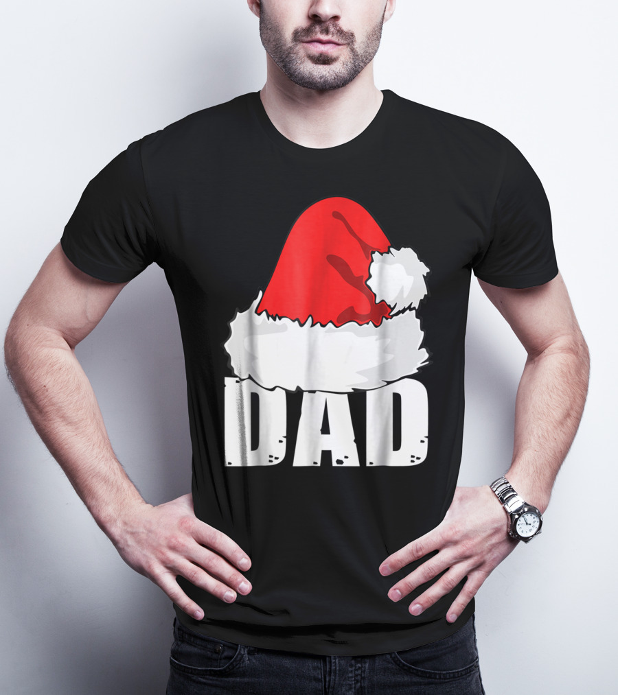 Dad Christmas Santa Hat Family T-Shirt