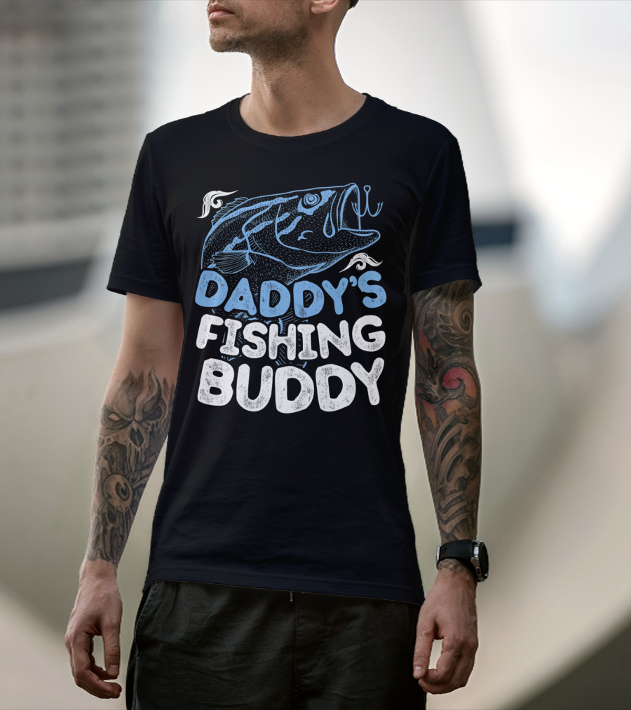 Daddy's Fishing Buddy Kids Fishing Fish Hook Fun T-Shirt