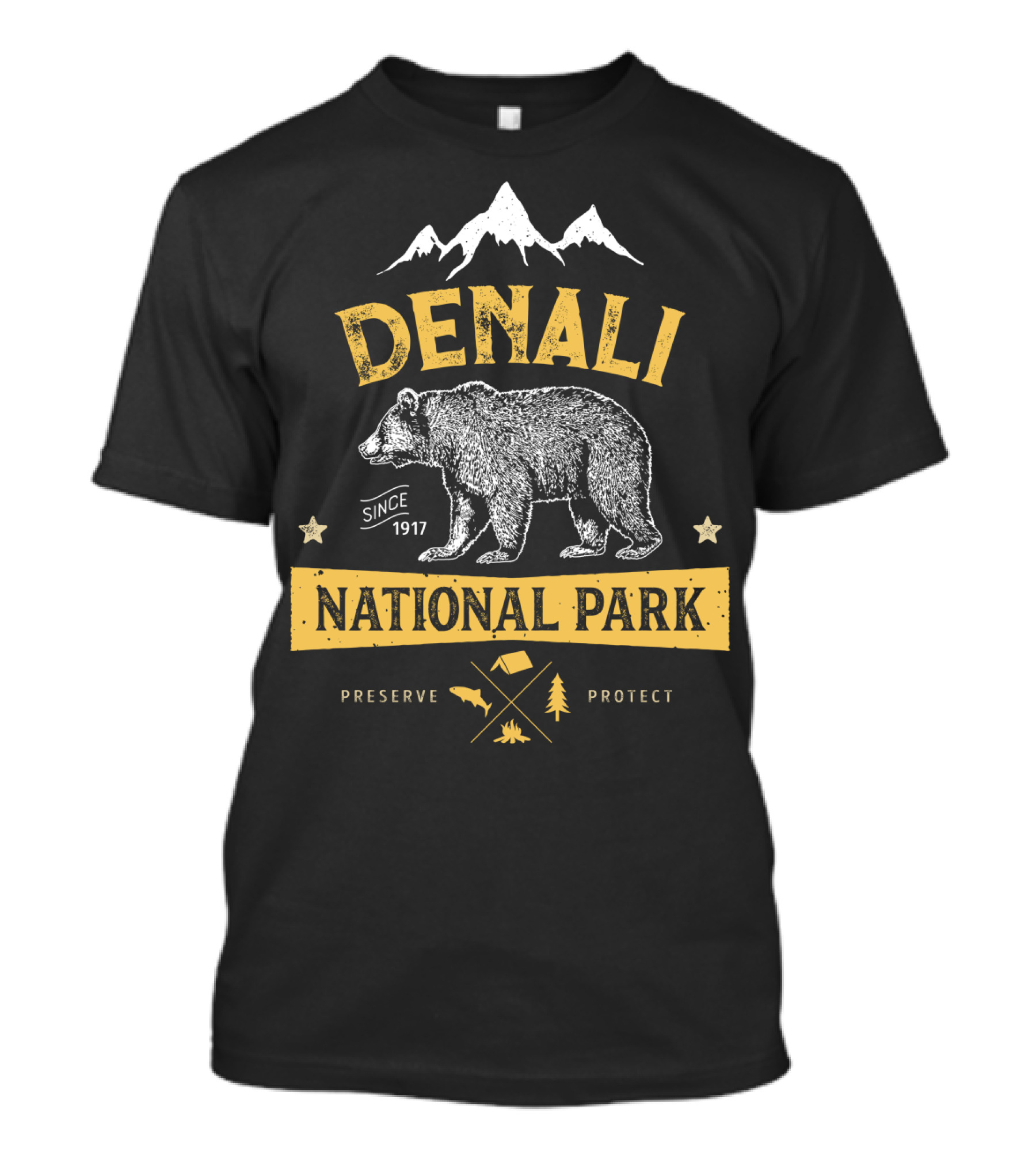 Denali National Park Since 1917 Bear Preserve Protect Alaska T-Shirt