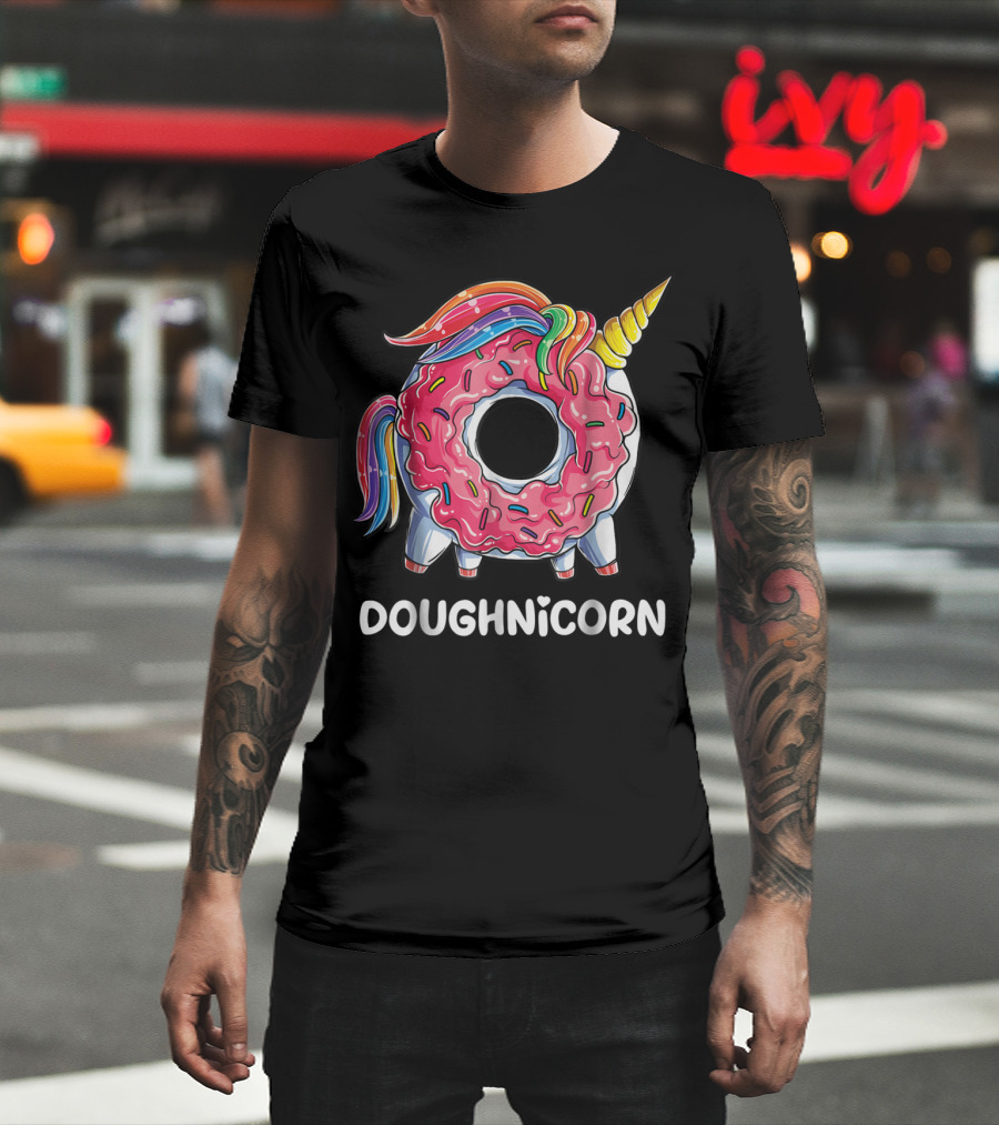 Doughnicorn Unicorn Donut With Rainbow Sprinkles T-Shirt