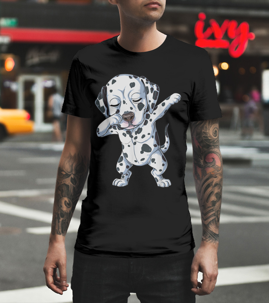 Dalmatian Dabbing Dog Lover Kids Boys Dab T-Shirt