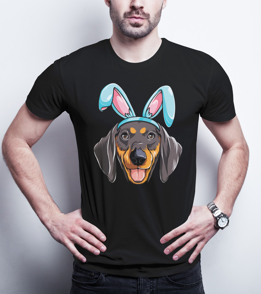 Easter Bunny Ears Dachshund Dog Boys Girl T-Shirt
