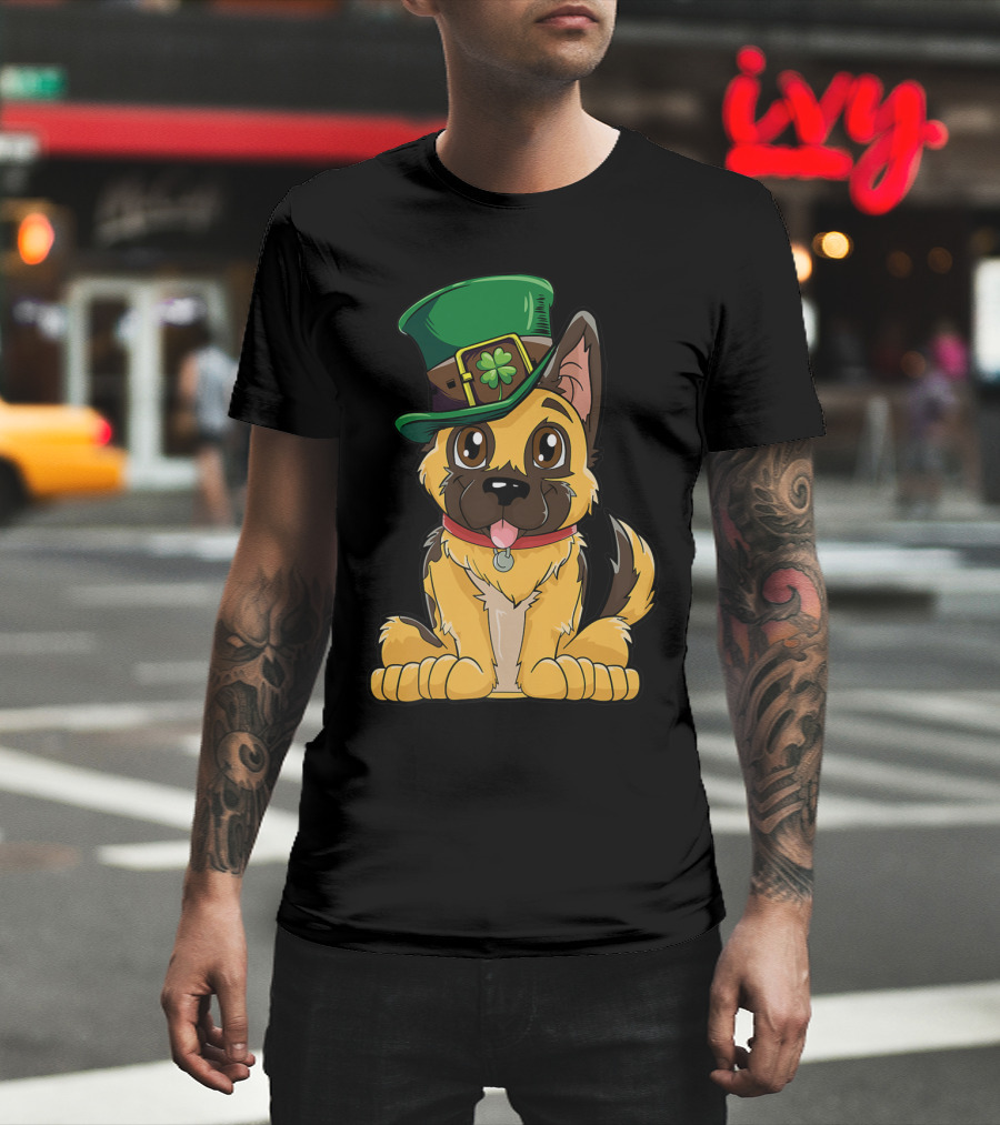German Shepherd Dog Leprechaun St Patricks Day T-Shirt