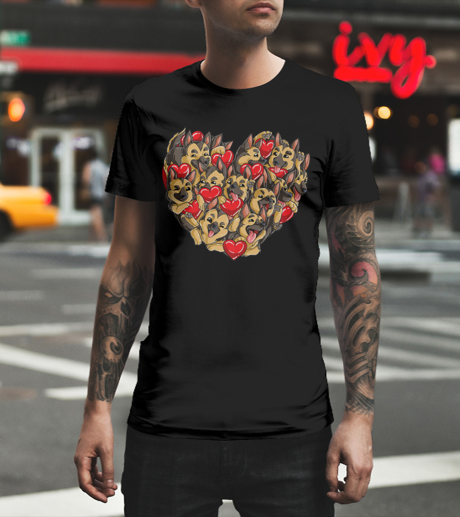 German Shepherd Heart Valentine T-Shirt
