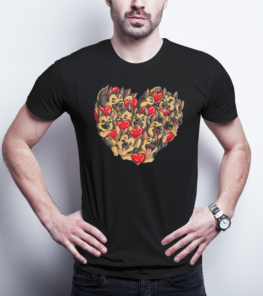 German Shepherd Heart Valentine T-Shirt