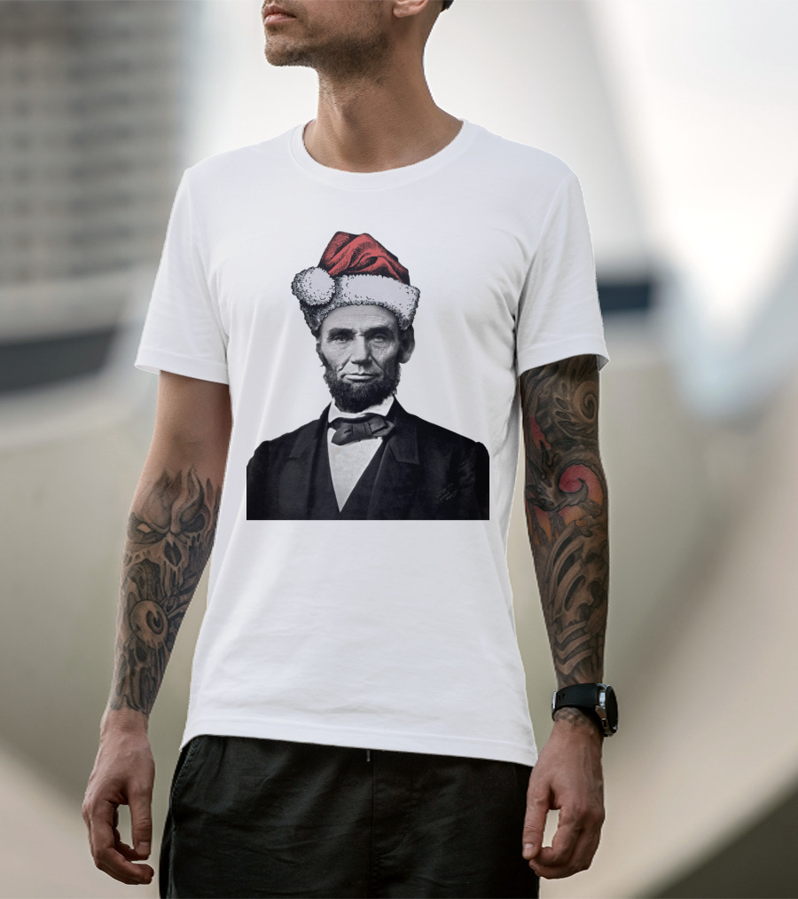 Abraham Lincoln Santa Hat T-Shirt