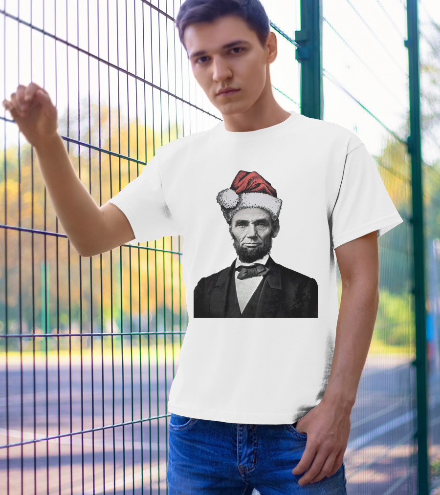Abraham Lincoln Santa Hat T-Shirt