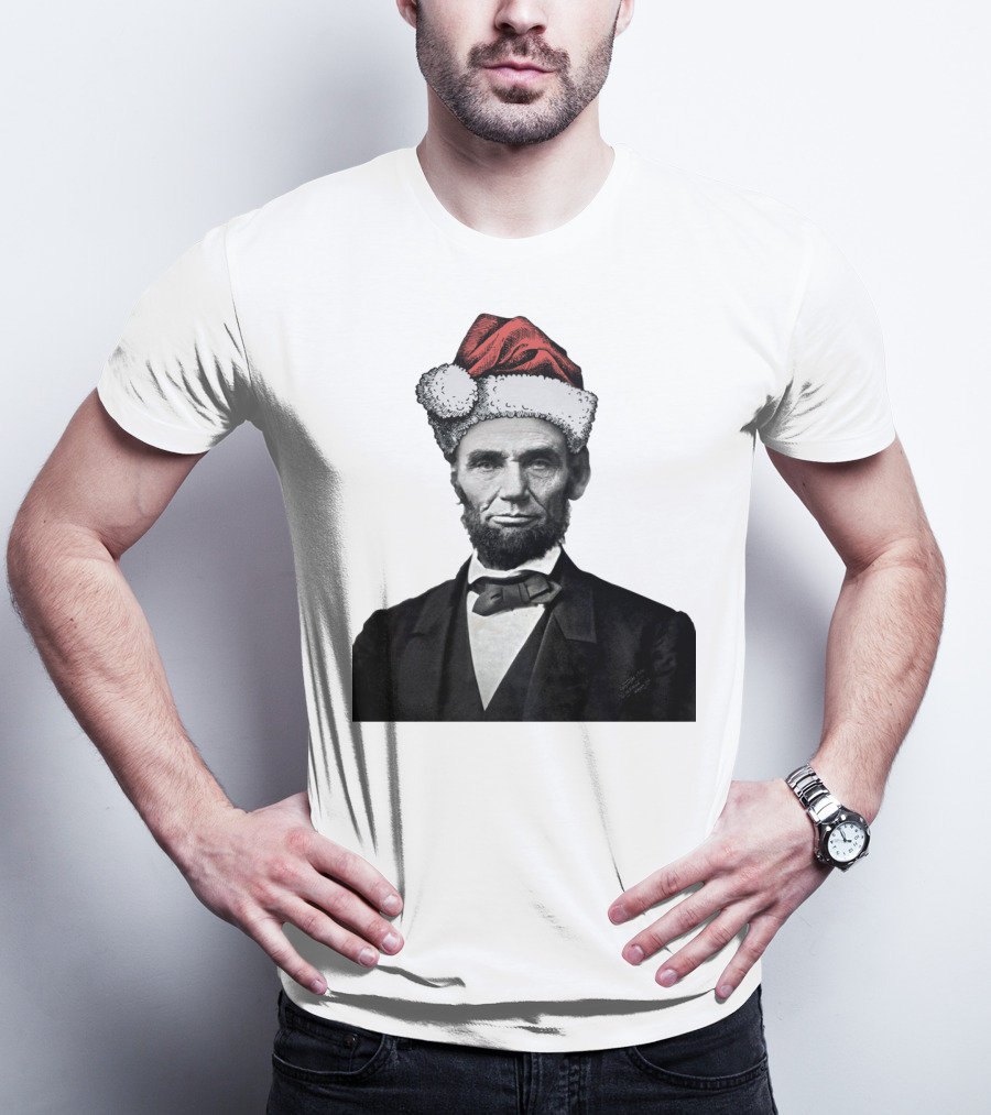 Abraham Lincoln Santa Hat T-Shirt