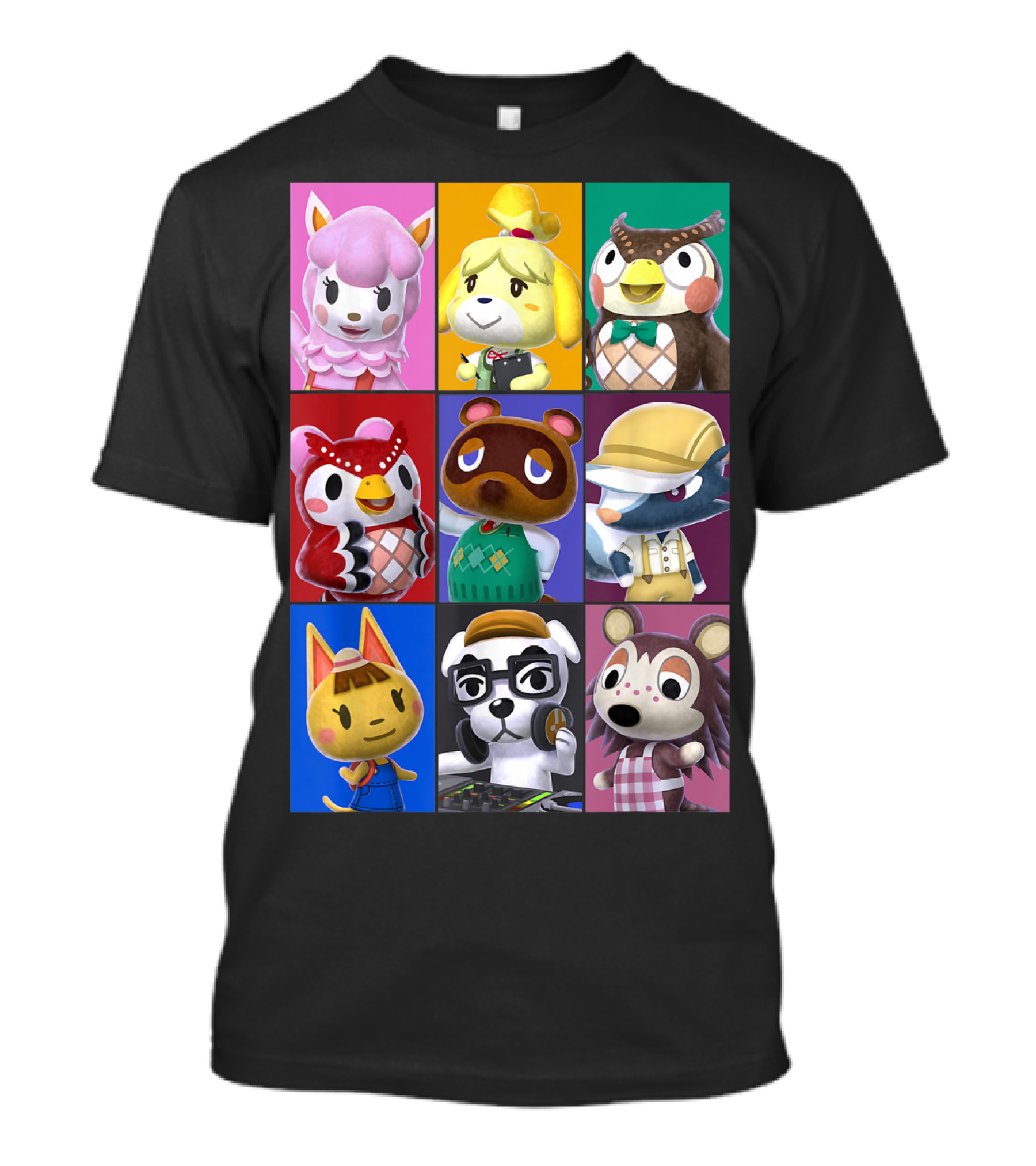 Animal Crossing Character Grid Featuring Isabelle And Tom Nook T-Shirt