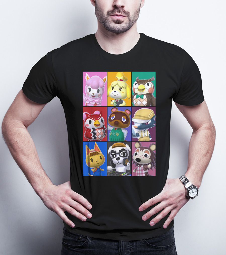 Animal Crossing Character Grid Featuring Isabelle And Tom Nook T-Shirt