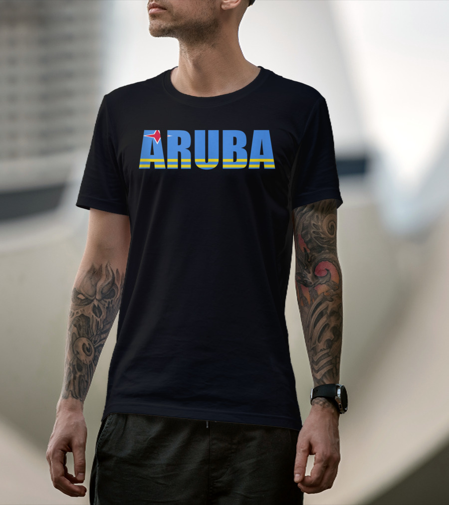 Aruba Flag Caribbean Vacation Travel Beach T-Shirt