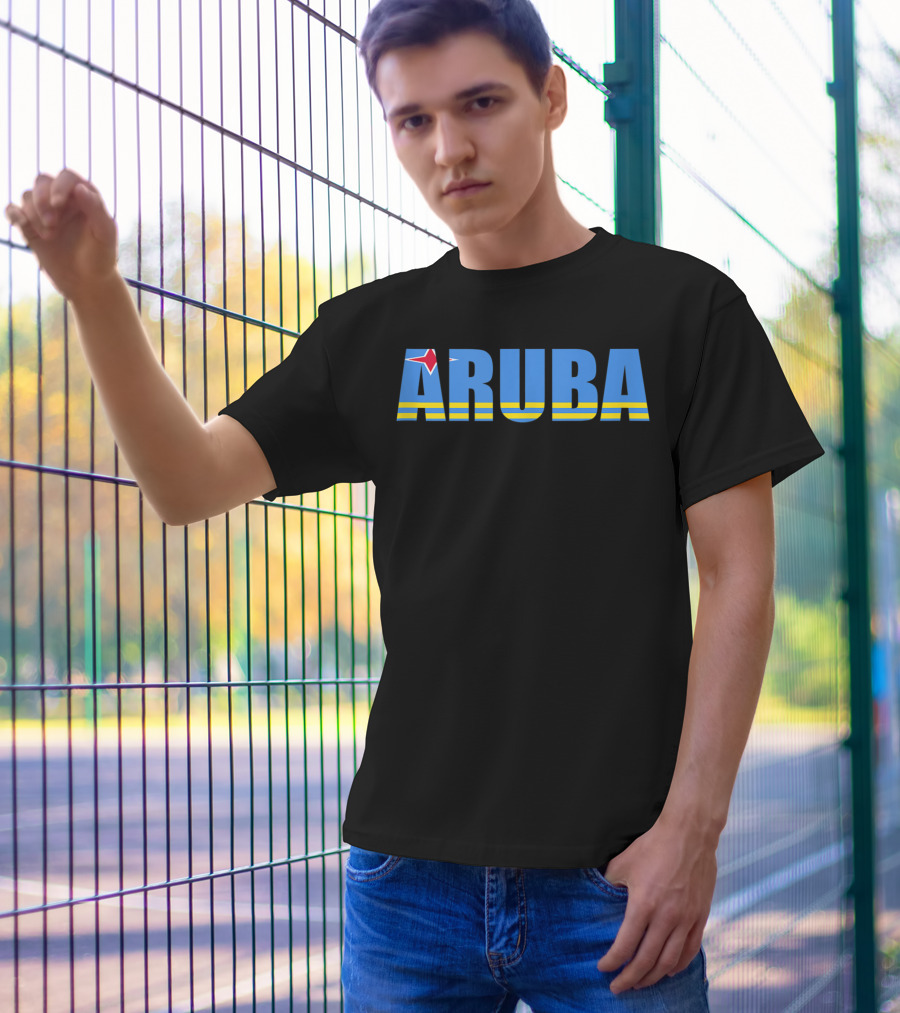 Aruba Flag Caribbean Vacation Travel Beach T-Shirt