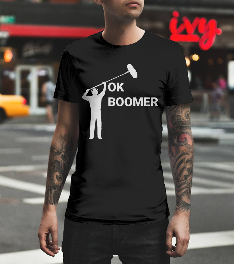 Boom Operator Ok Boomer Boom Microphone Sound T-Shirt
