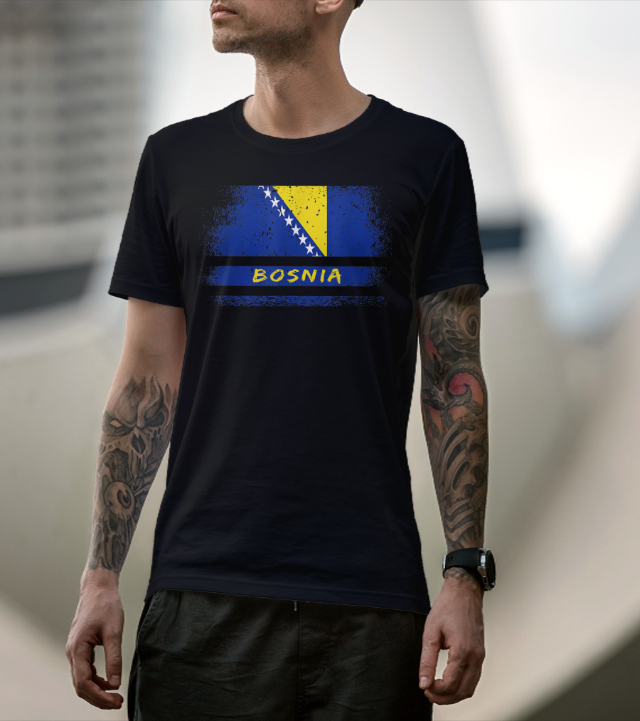 Bosnia Flag Vintage Sarajevo T-Shirt
