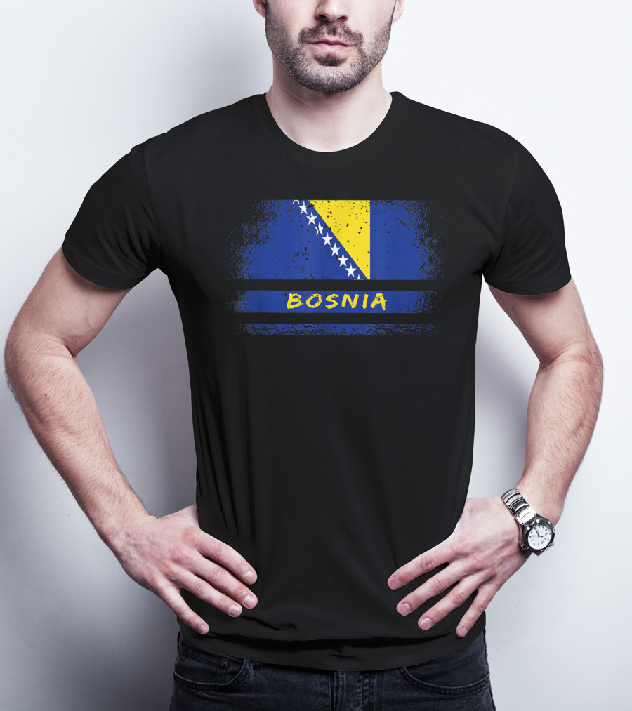 Bosnia Flag Vintage Sarajevo T-Shirt