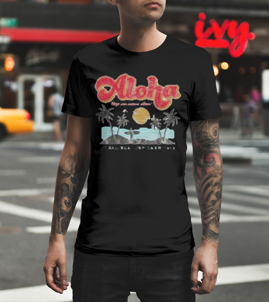 Aloha Hawaii Retro Vintage Beach Palms Sunset T-Shirt
