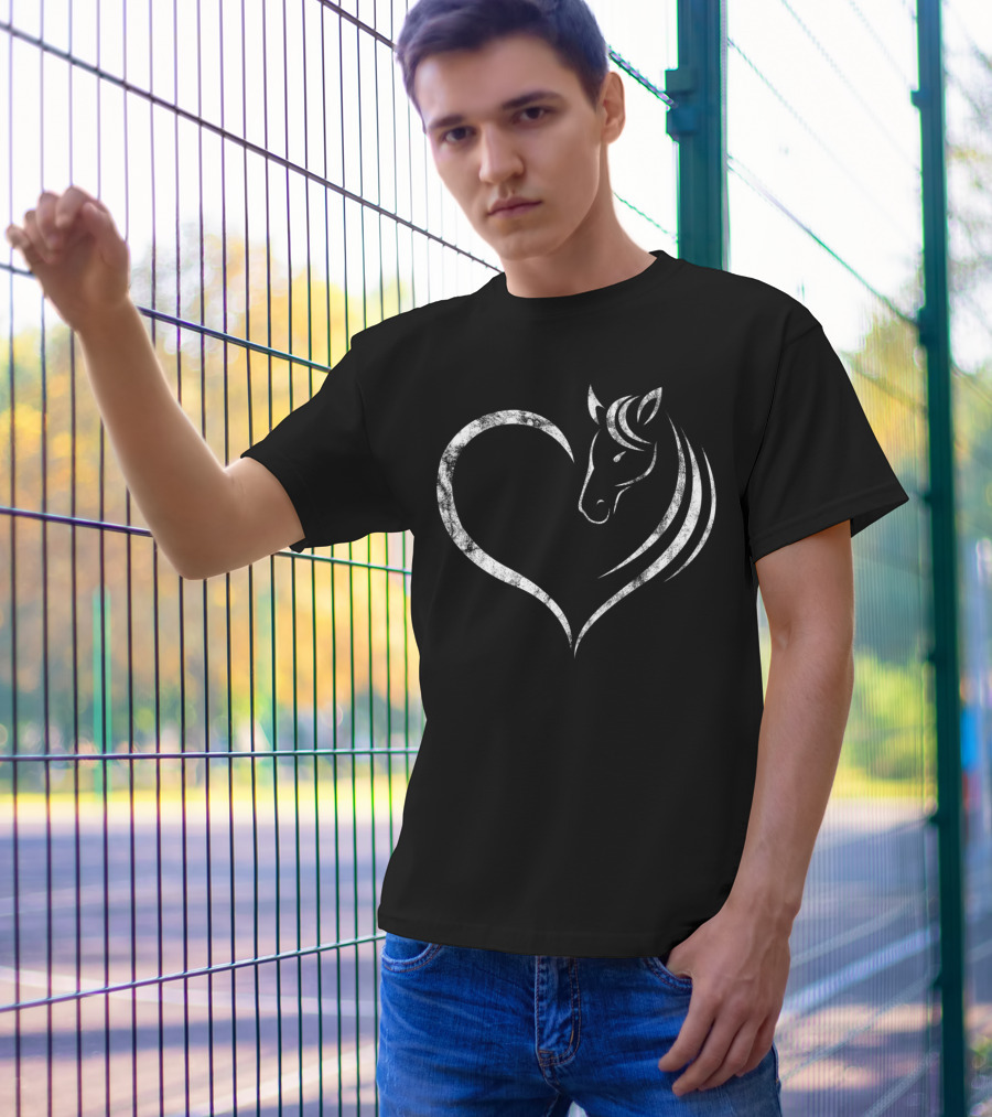 Cute Horse Lover Heart T-Shirt
