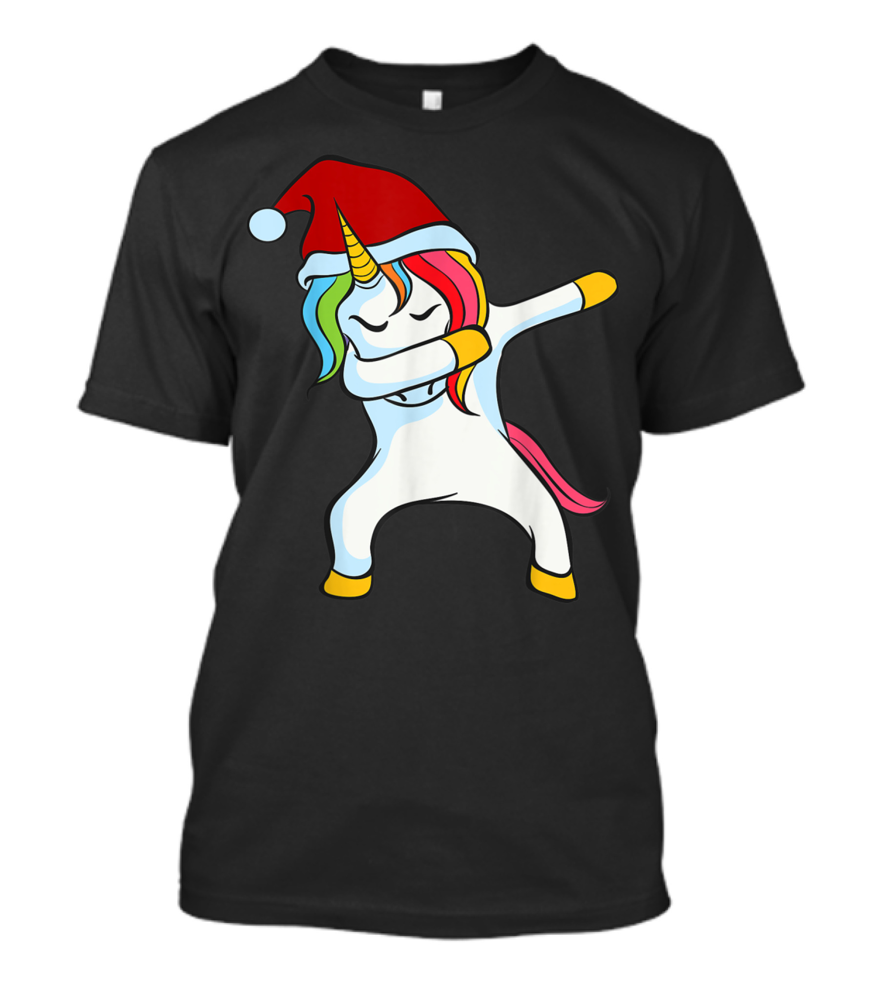 Santa Hat Dabbing Unicorn Christmas Magic T-Shirt