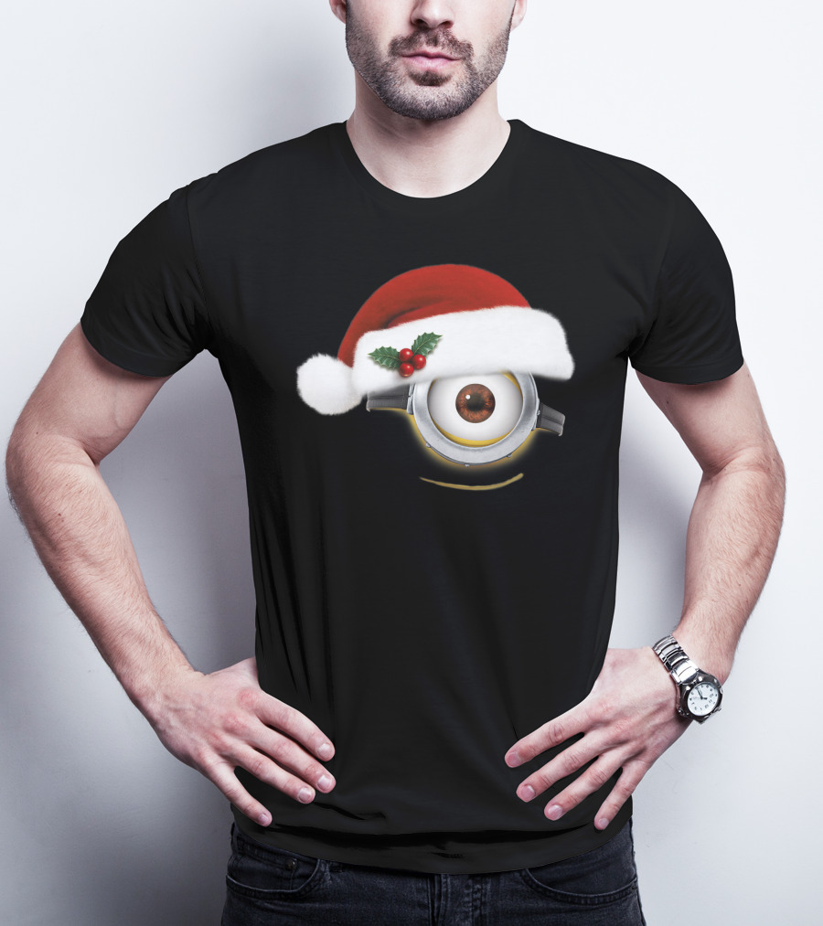 Despicable Me Minions Christmas Santa Hat Holiday T-Shirt