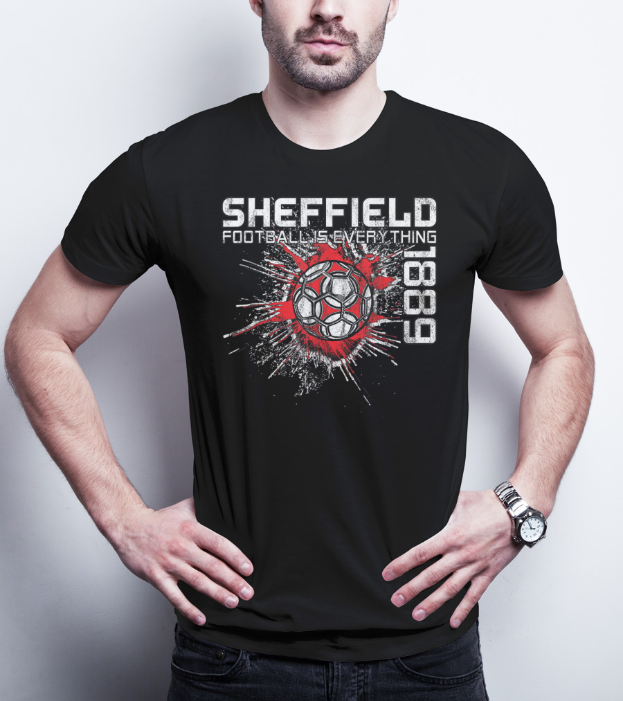 Sheffield Football Is Everything 1889 Splatter Ball T-Shirt