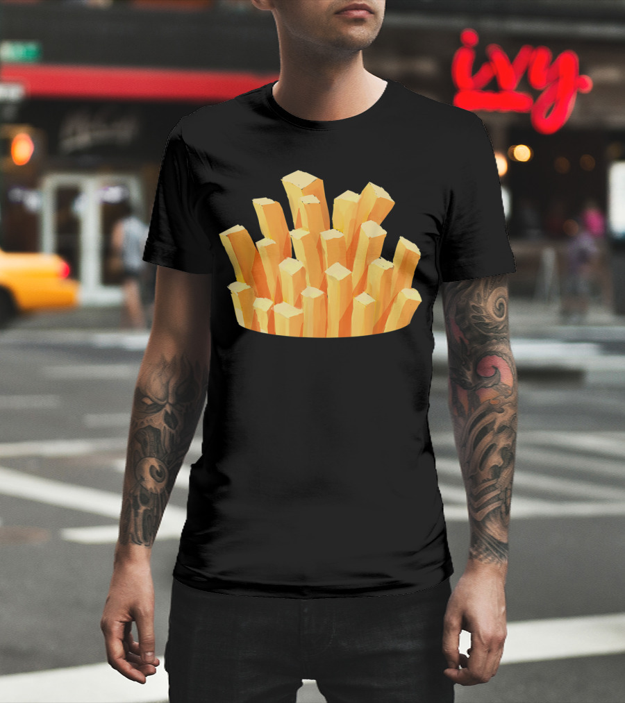 French Fries Costume Halloween Easy Cosplay Iconic Food T-Shirt
