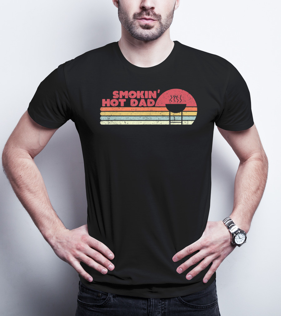 Smokin' Hot Dad Retro BBQ Grilling T-Shirt