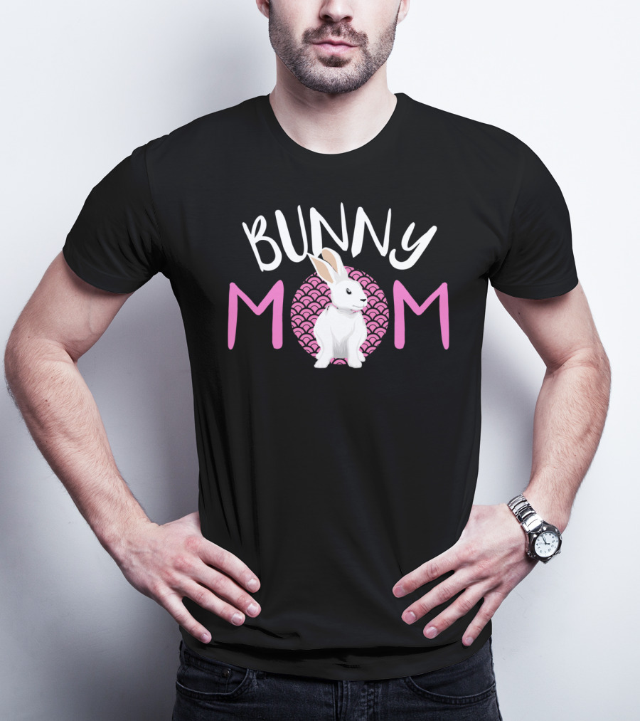 Bunny Mom White Dwarf Rabbit Pink T-Shirt