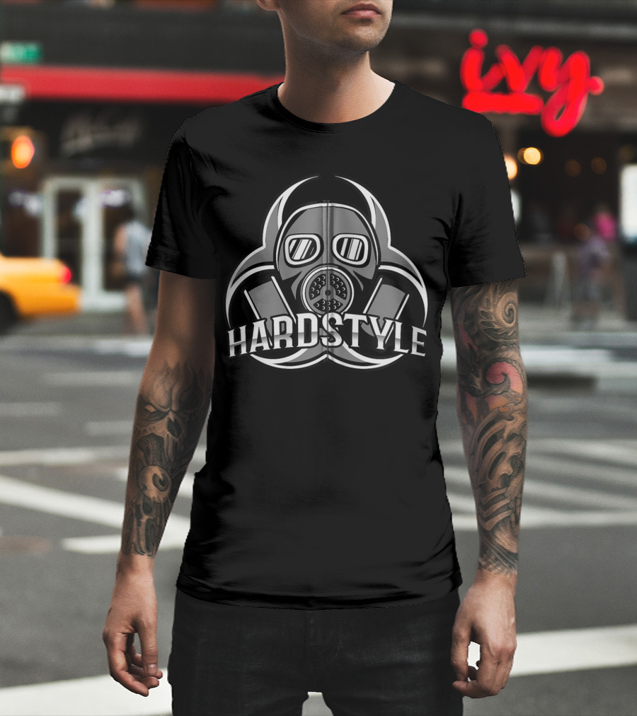 Hardstyle Gas Mask Emblem Edm Plur Kandi Kid Rave Zip T-Shirt