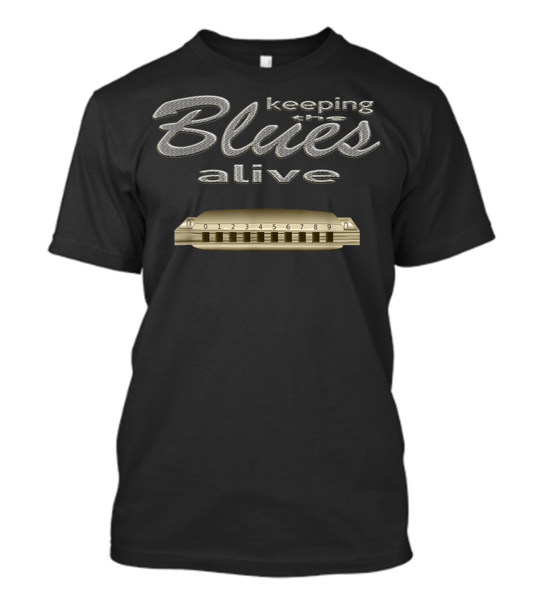 Keeping The Blues Alive Harmonica Jazz Harp T-Shirt