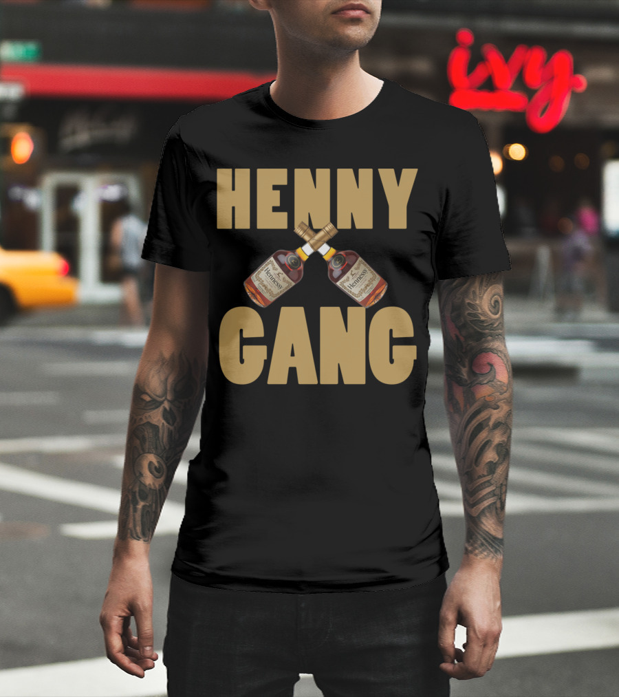 Henny Gang Hennessy Bottle Crossover T-Shirt