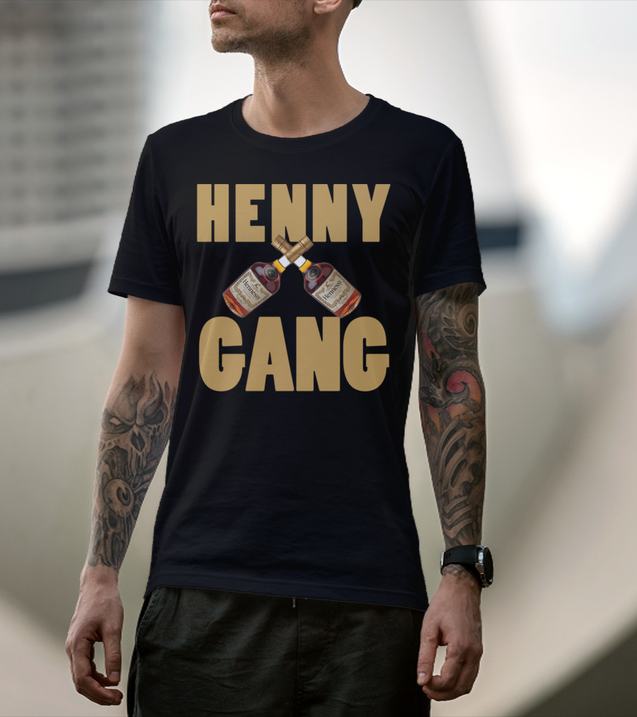 Henny Gang Hennessy Bottle Crossover T-Shirt