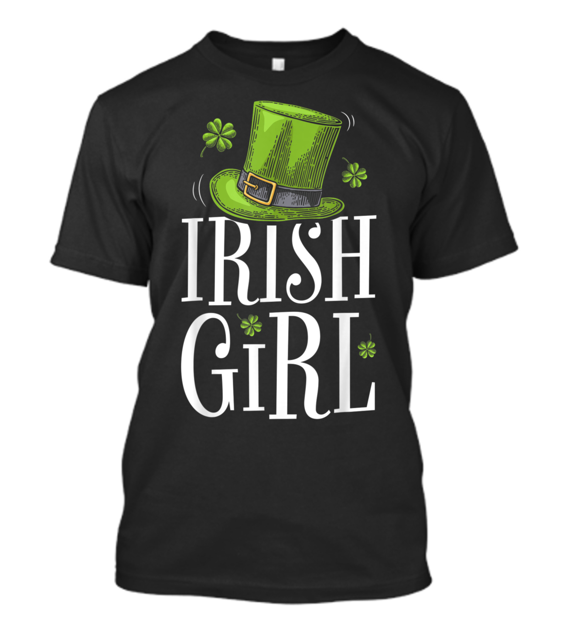 Irish Girl St Patricks Day Shamrock Hat T-Shirt