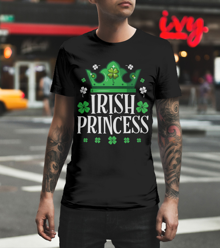 Irish Princess St Patricks Day Shamrock Crown T-Shirt