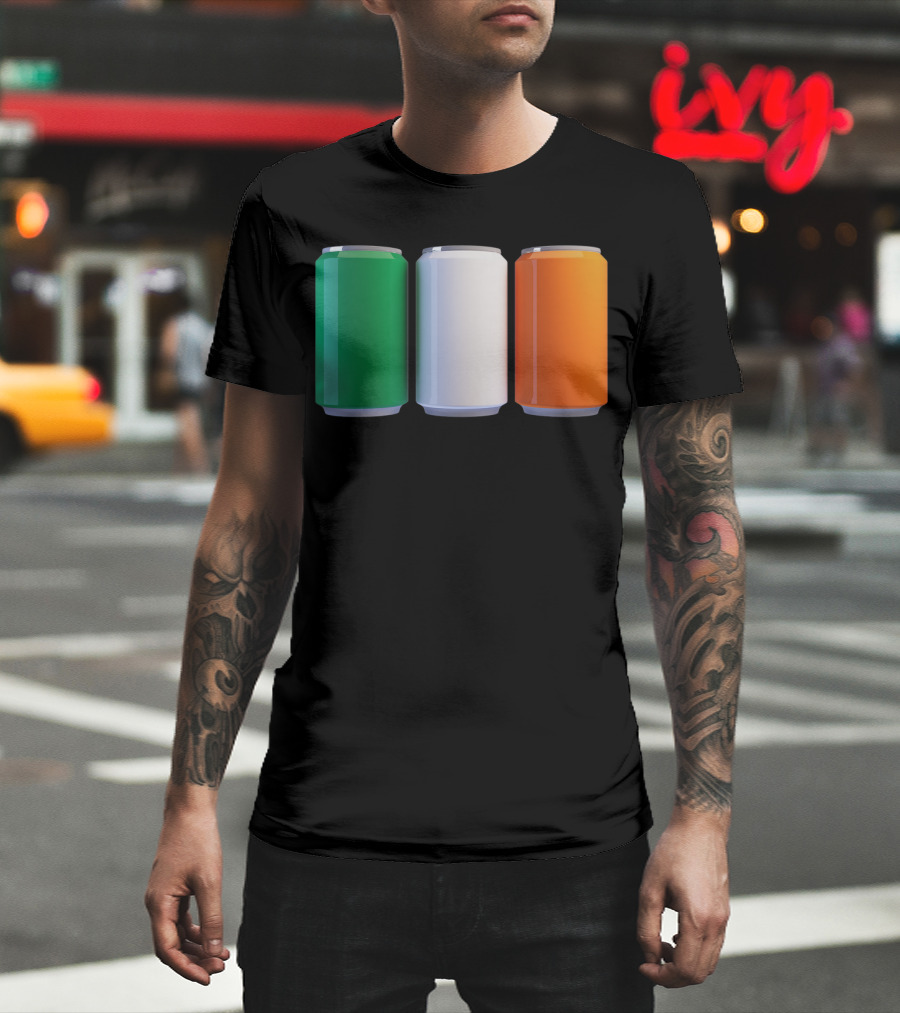 Irish Flag Beer Cans St Patrick's Day Ireland T-Shirt