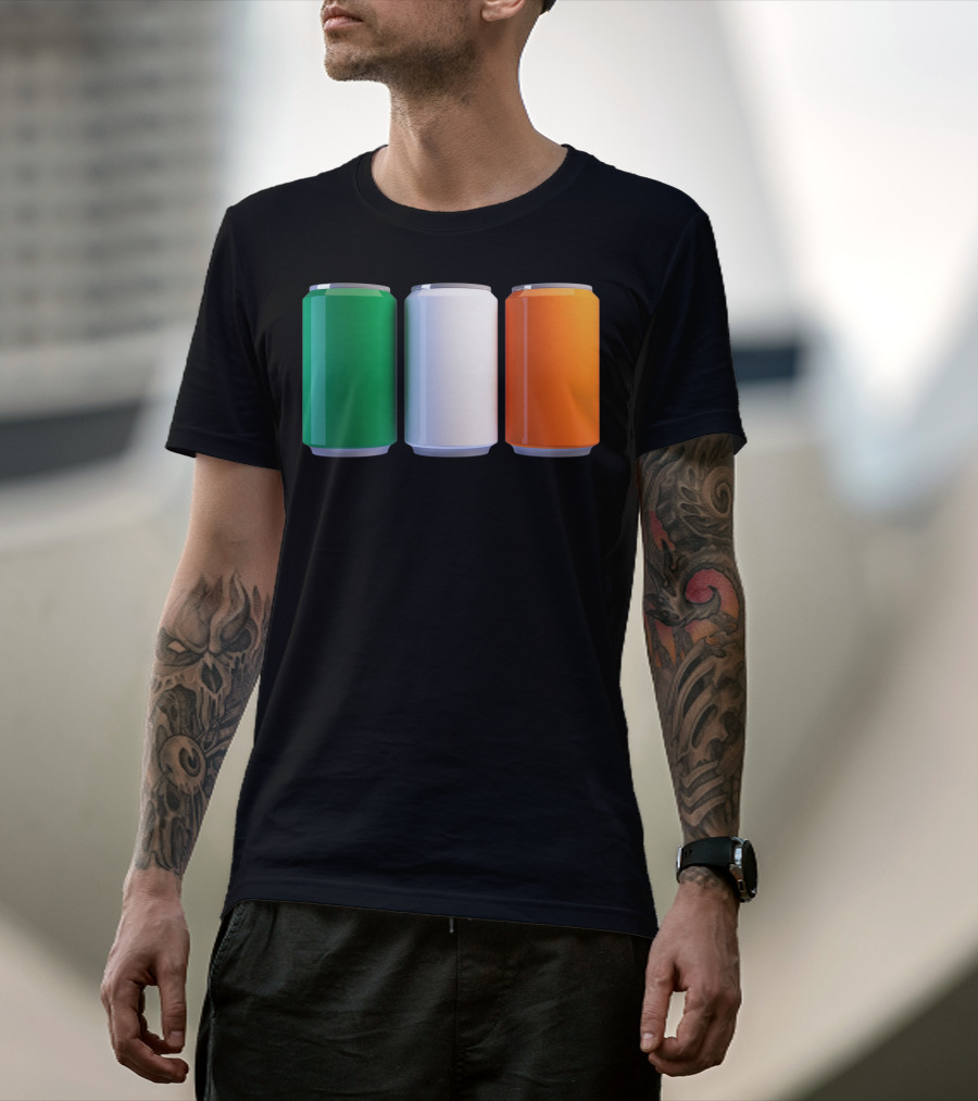 Irish Flag Beer Cans St Patrick's Day Ireland T-Shirt