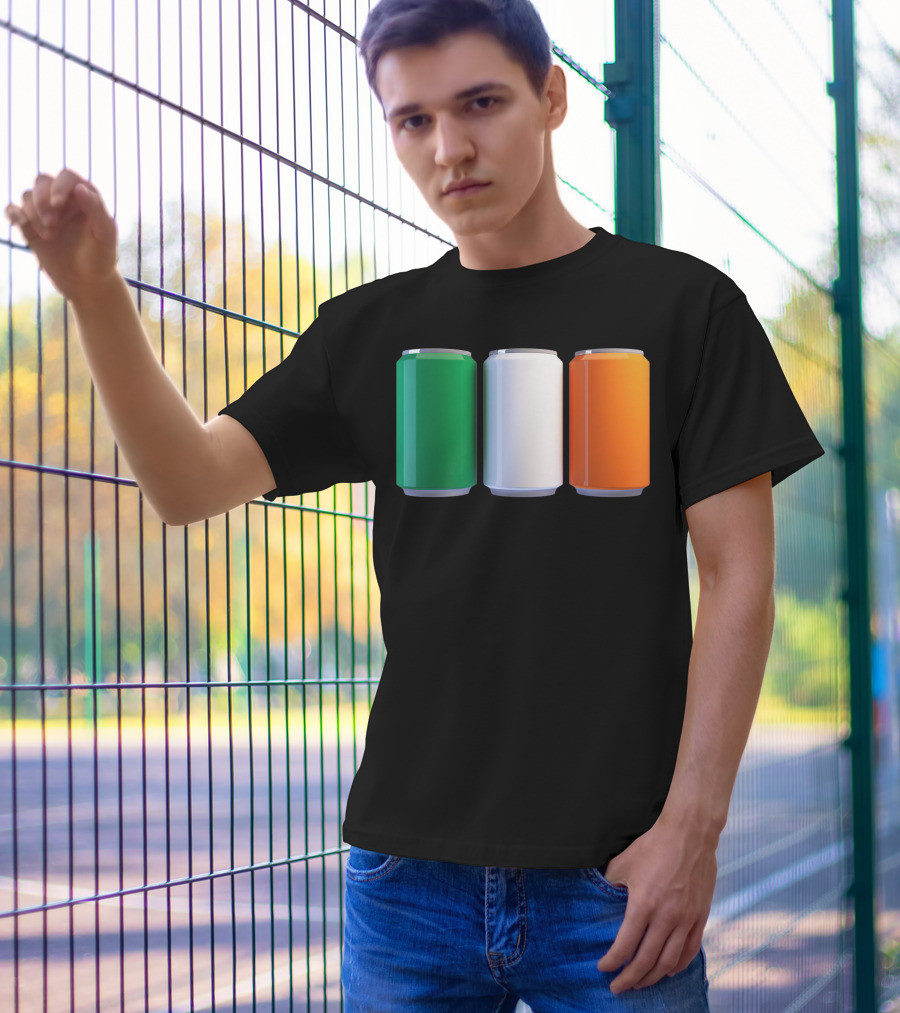 Irish Flag Beer Cans St Patrick's Day Ireland T-Shirt