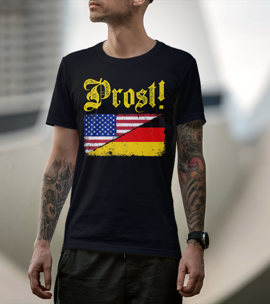 Prost German American Flag Oktoberfest T-Shirt