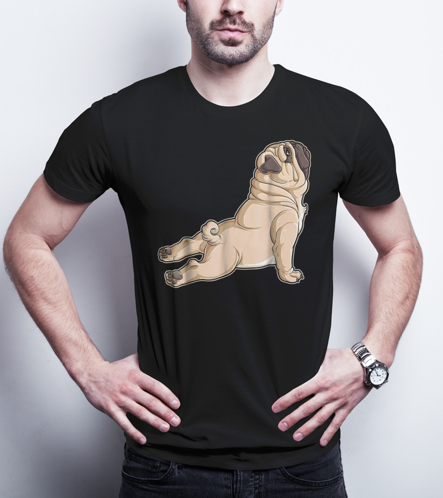Pug Yoga Pose For Dog Lovers Puppy Funny T-Shirt