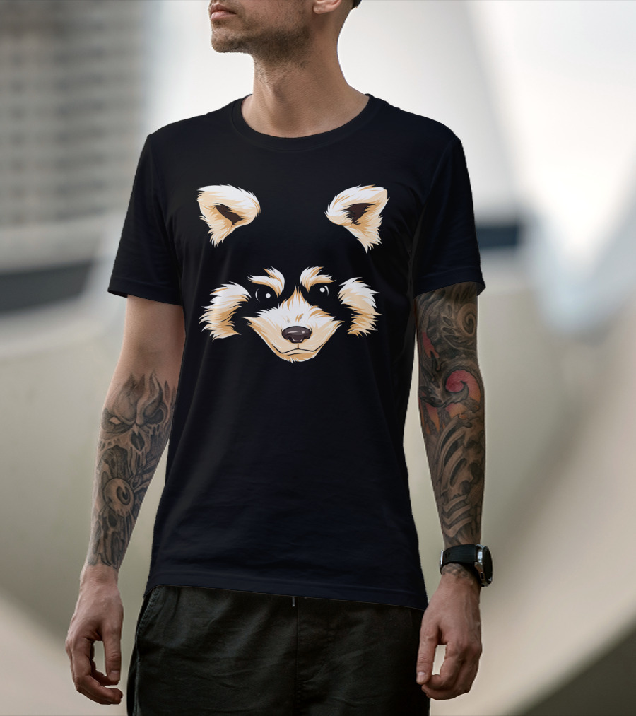Red Panda Face Funny Pandas Halloween Costume T-Shirt