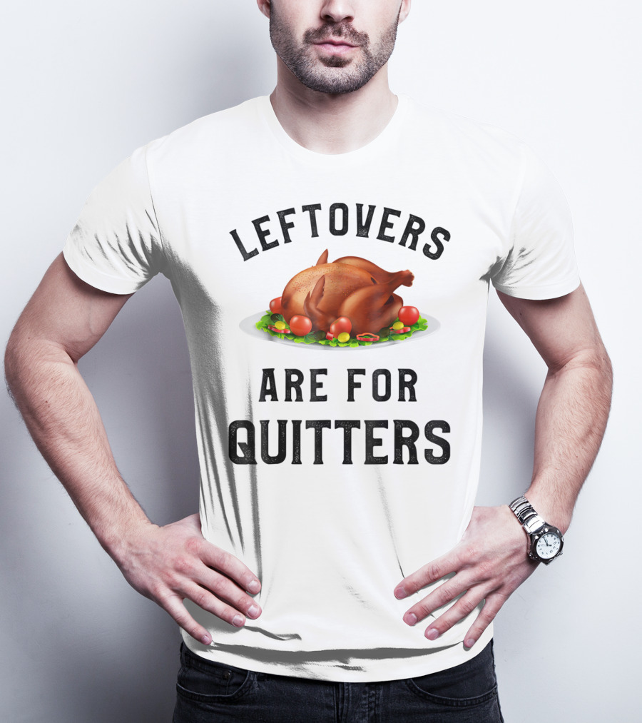 Thanksgiving Boys Leftovers Are For Quitters Turkey Plate T-Shirt