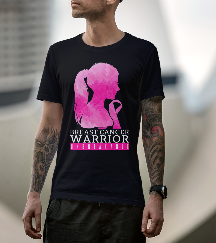 Breast Cancer Warrior Unbreakable Pink Ribbon T-Shirt