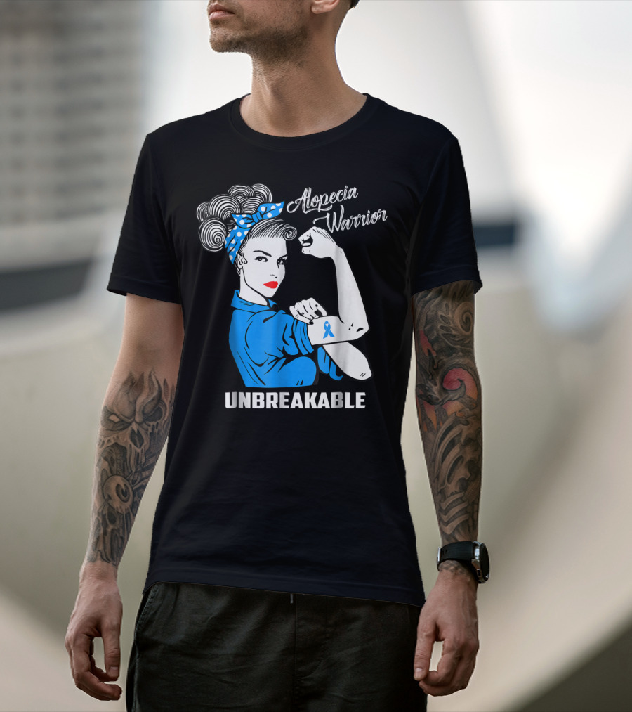 Alopecia Warrior Unbreakable Ribbon Rosie T-Shirt