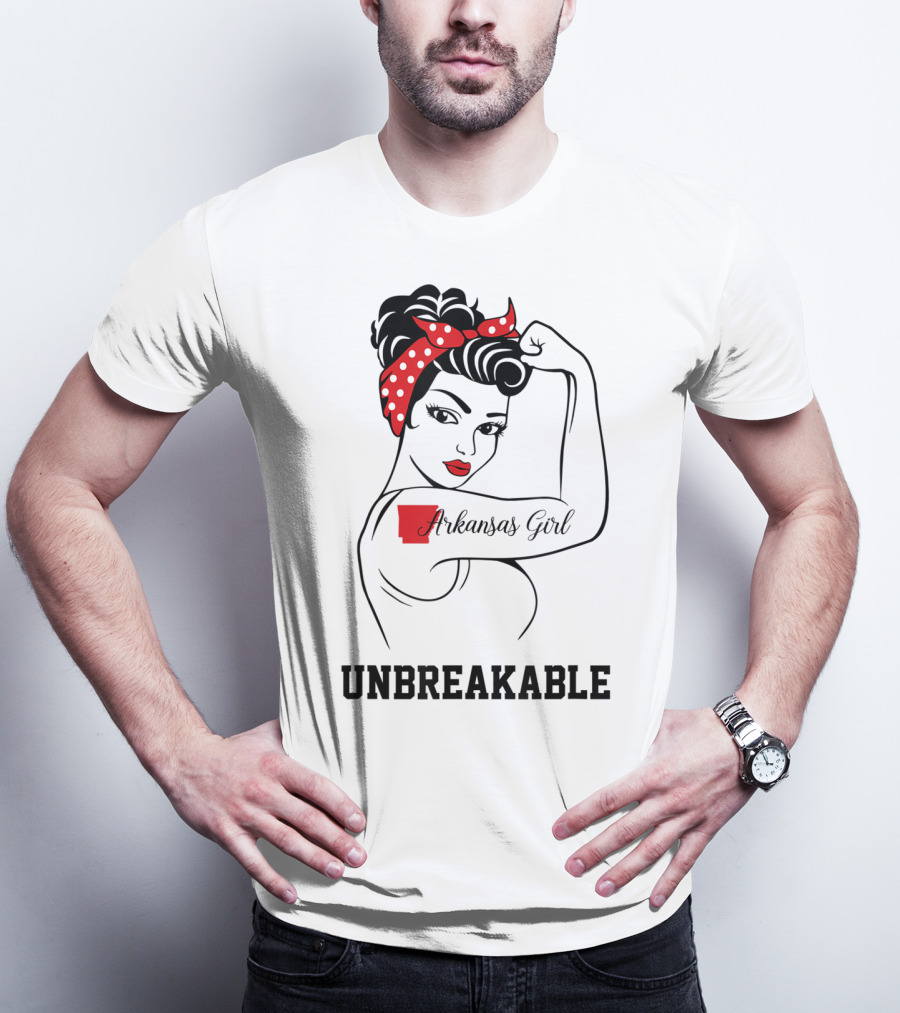 Arkansas Girl Unbreakable Rosie The Riveter T-Shirt