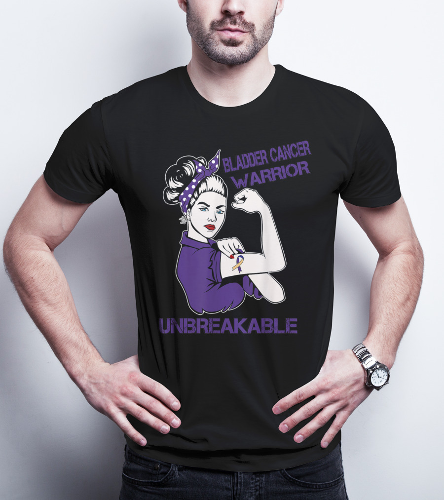 Bladder Cancer Warrior Unbreakable Strong Woman T-Shirt