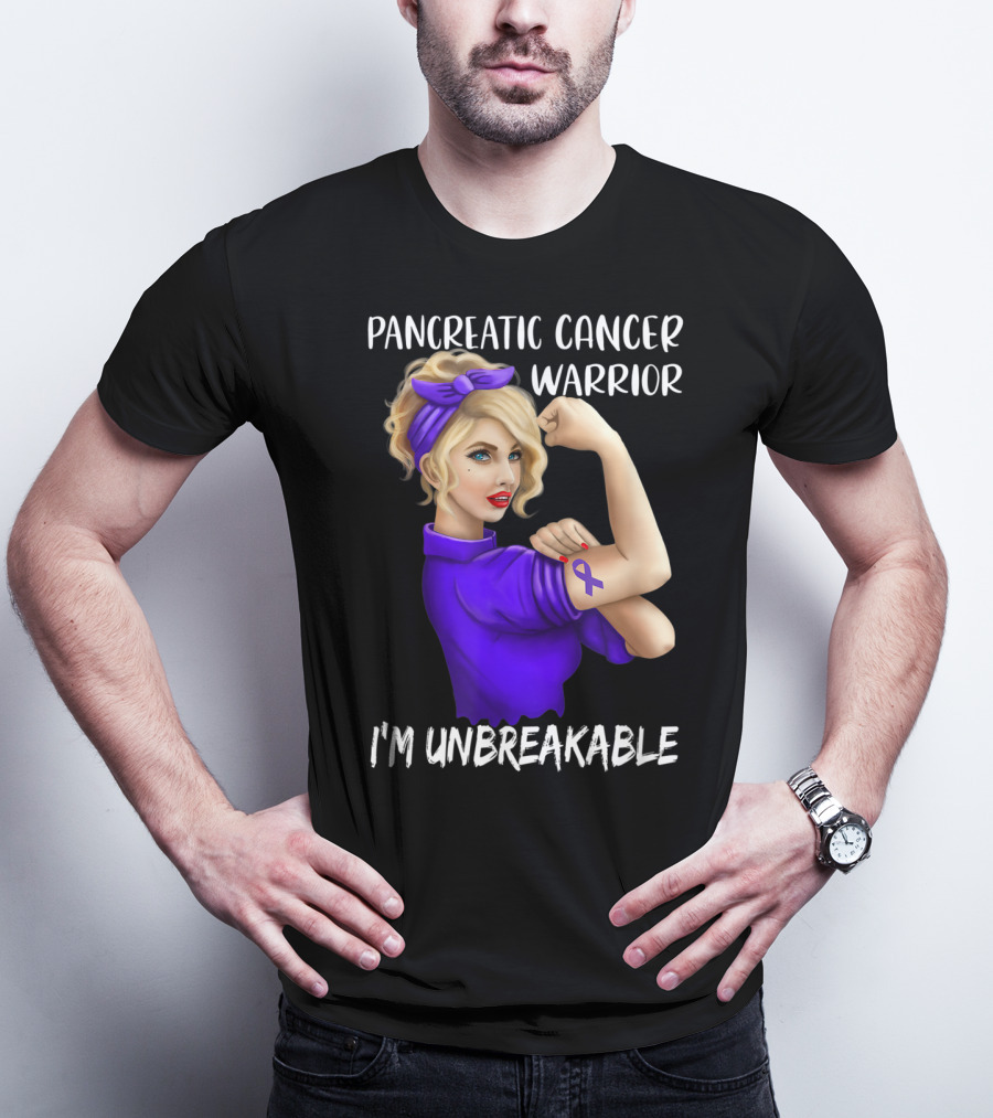 Pancreatic Cancer Warrior I'm Unbreakable T-Shirt