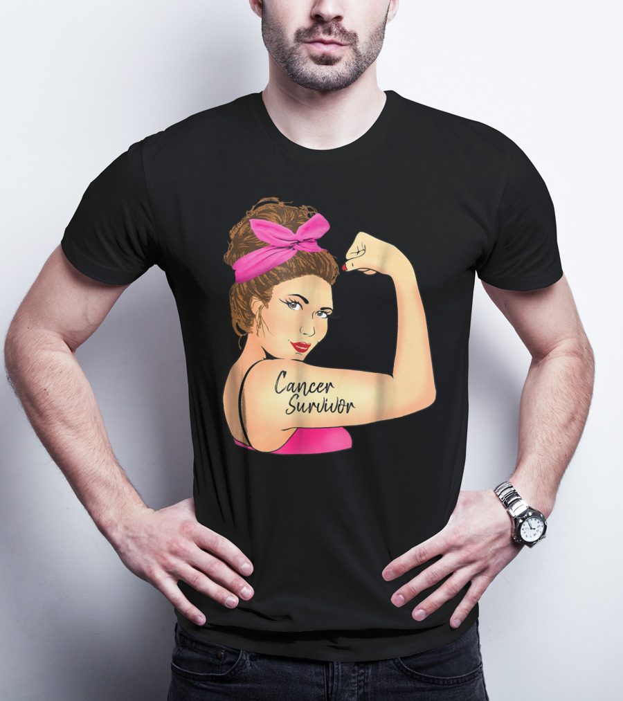 Cancer Survivor Rosie The Riveter Unbreakable T-Shirt