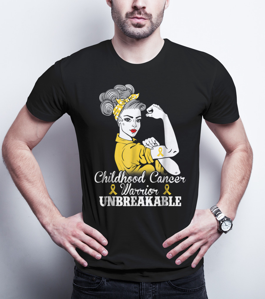 Childhood Cancer Warrior Unbreakable Awareness Month T-Shirt