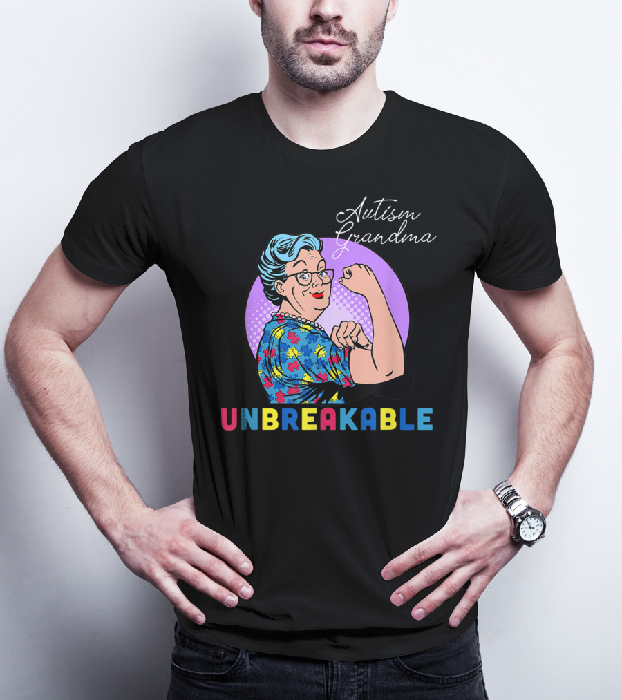 Autism Awareness Autism Grandma Unbreakable Pop T-Shirt