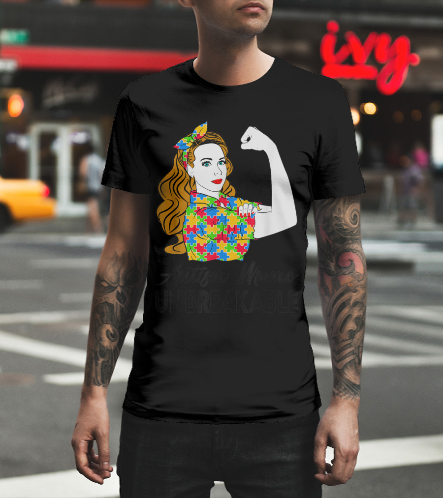 Autism Mamo Unbreakable Puzzle Piece Awareness T-Shirt